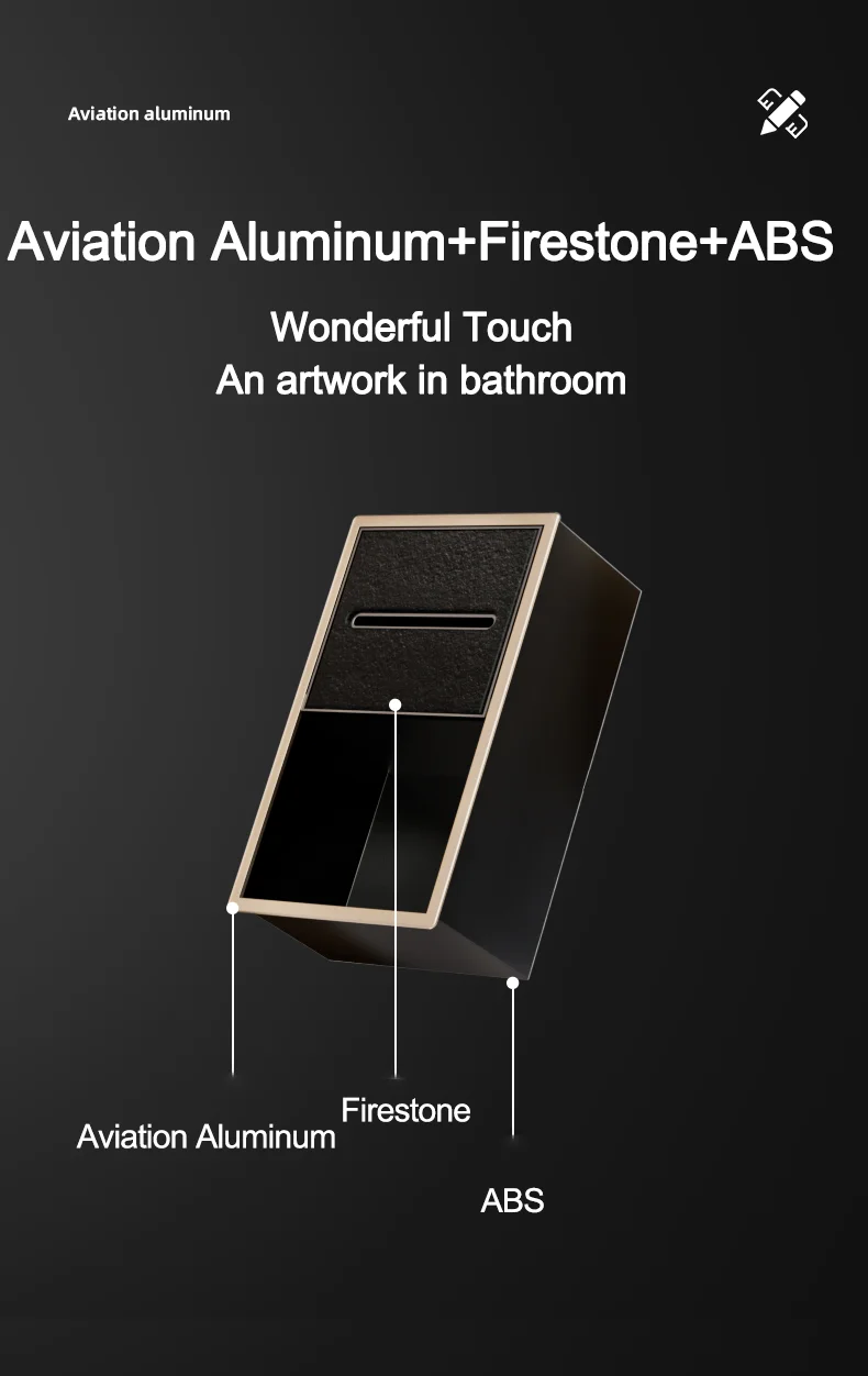 Luxury Single Layer Firestone Recessed Tissue Box Durable Bathroom ...