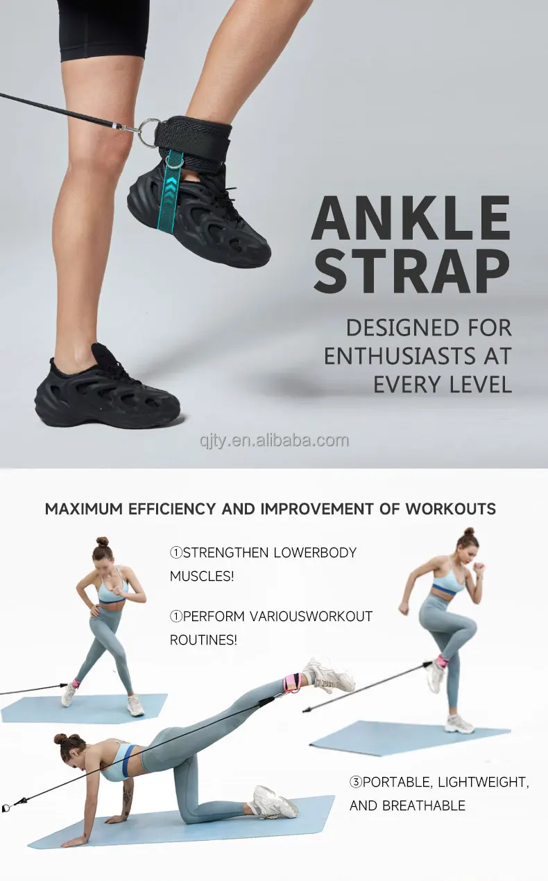 Adjustable Buckle Glute Kickback Ankle Cable Straps For Workout ...