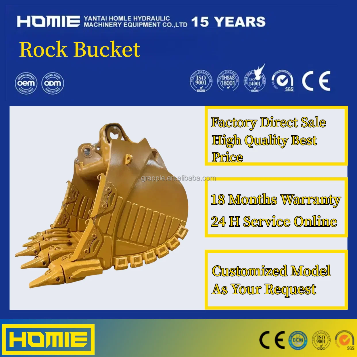 High Quality Q355B NM400 Hardox500 Mining Bucket for Heavy Duty ...