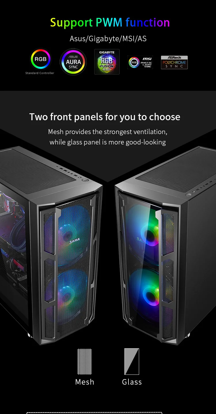 W03 Model Support 200mm Fan Pc Gaming Computer Case - Buy W03 Model ...