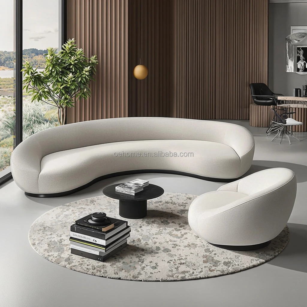 Modern Curved Sofa Set - Stylish & Comfortable Furniture