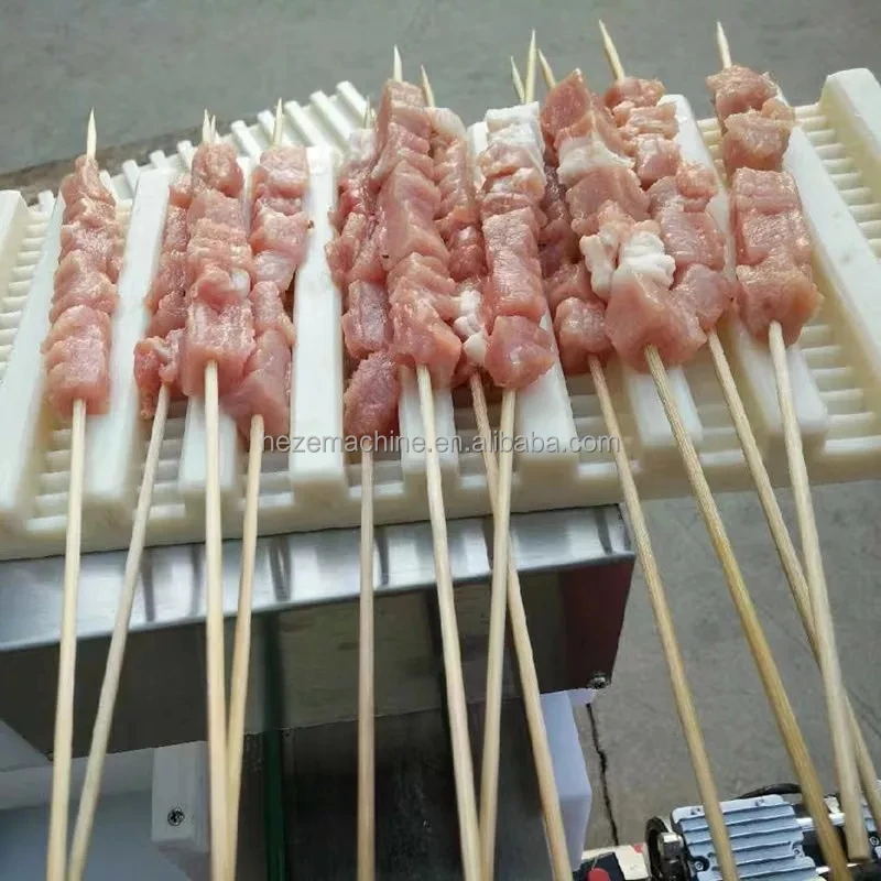 Souvlaki Skewer Machine|satay Meat Skewer Wearing Machine| Chicken ...