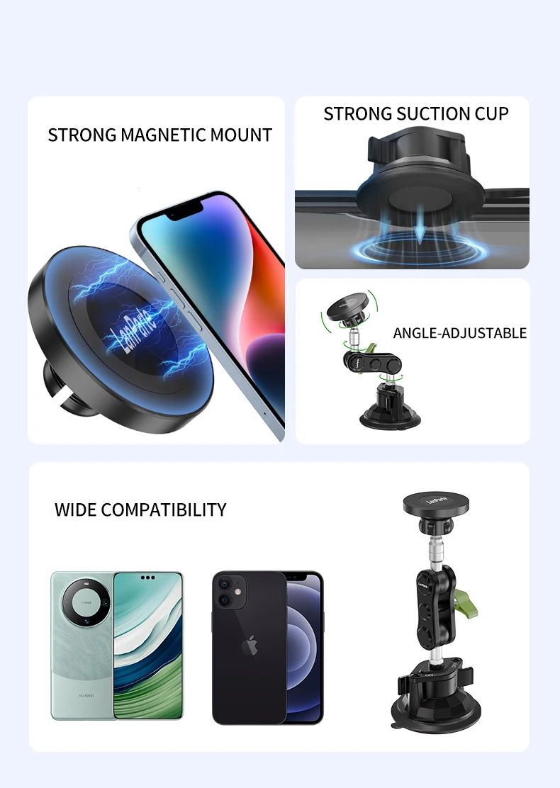 Universal Flexible Ball Head Joint Suction Cup Mount Magnet Ring ...