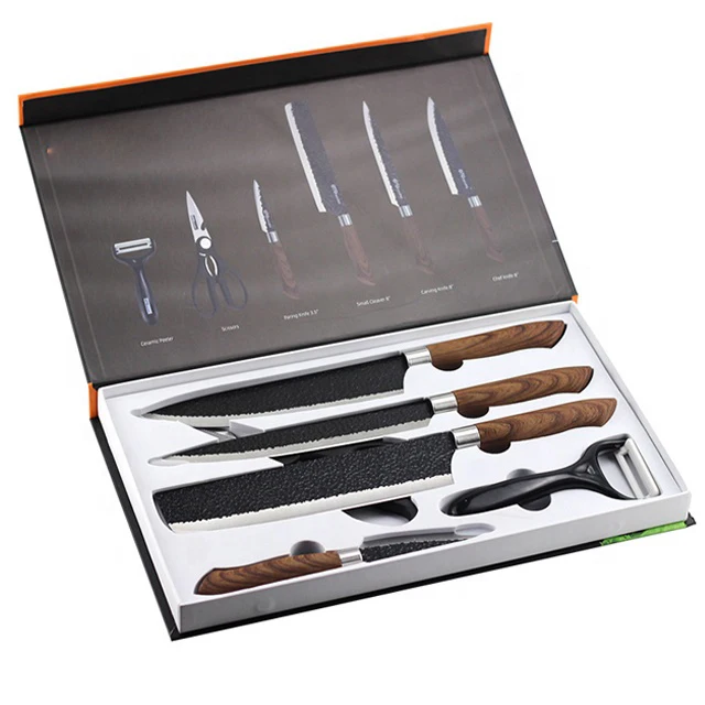 Hot Selling Gift Box Package 6pcs Non-stick Kitchen Knife Set - Buy ...