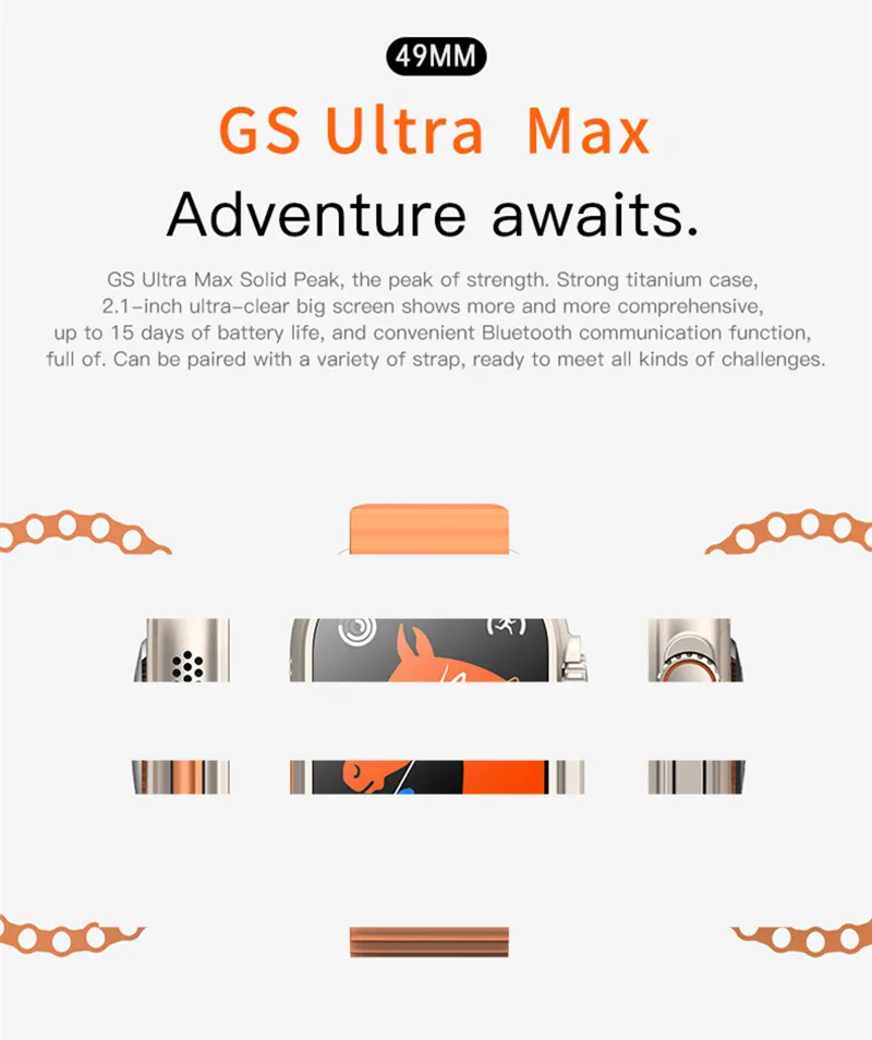 Original Gs Ultra Max Series 8 Ultra Fashion Sports Amoled Reloj Smart ...