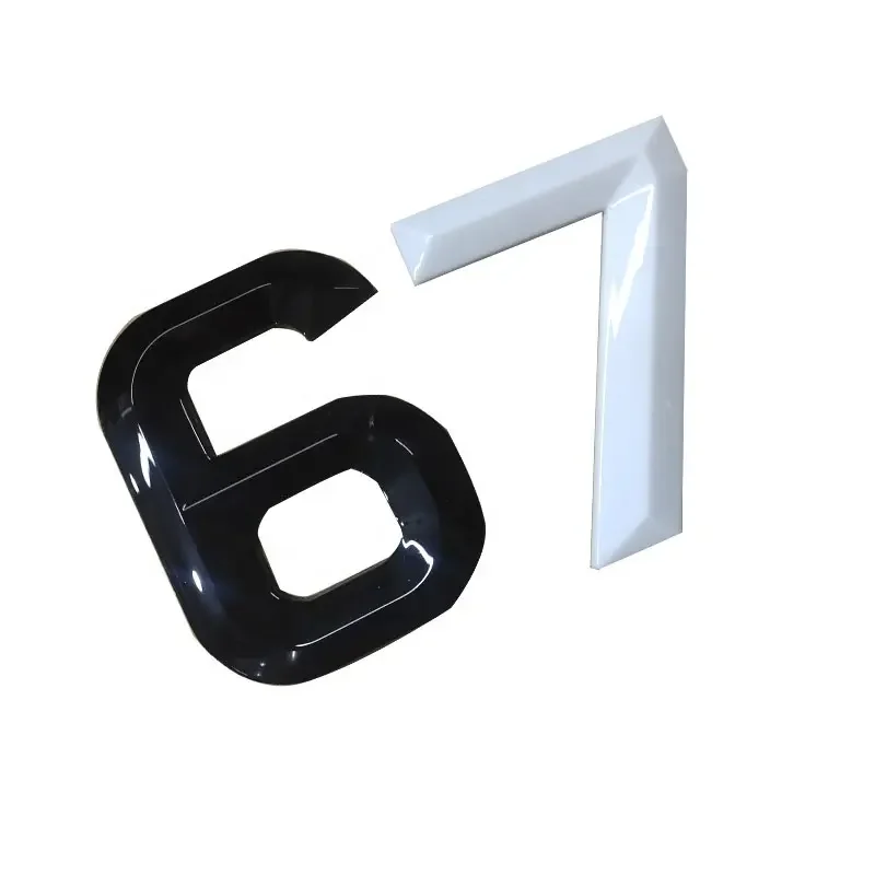Custom 3D/4D Acrylic Numbers with 3M Adhesive for Cars