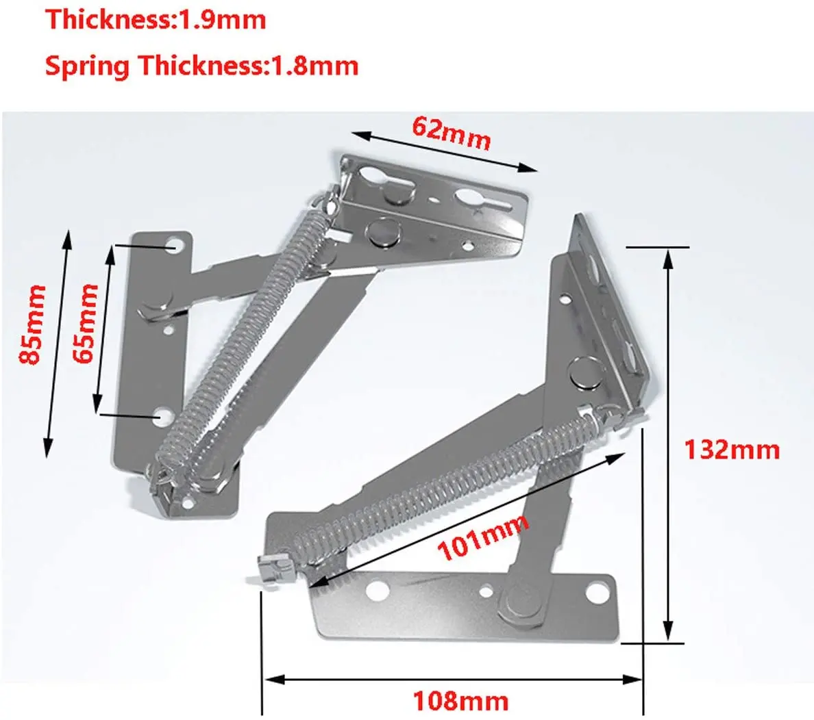 80° Cabinet Hinge for Folding Sofa Beds – Durable Iron Full Overlay ...