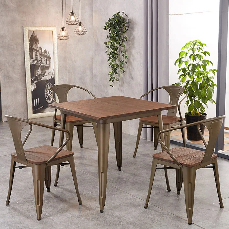 Commercial Industrial Metal Dining Set Chaise Restaurant Furniture ...