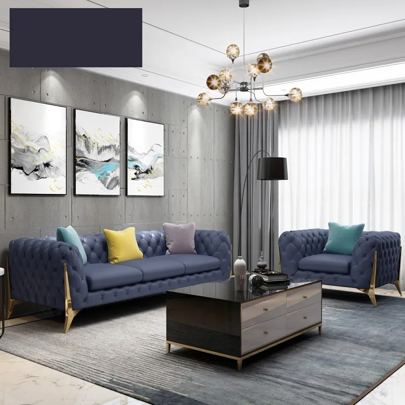 Chesterfield Design Royal Luxury Gold Foot Sofa Set