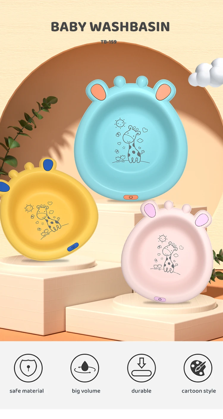 Baby Travel Folding Durable Cartoon Crown Basin Portable Plastic Kids ...