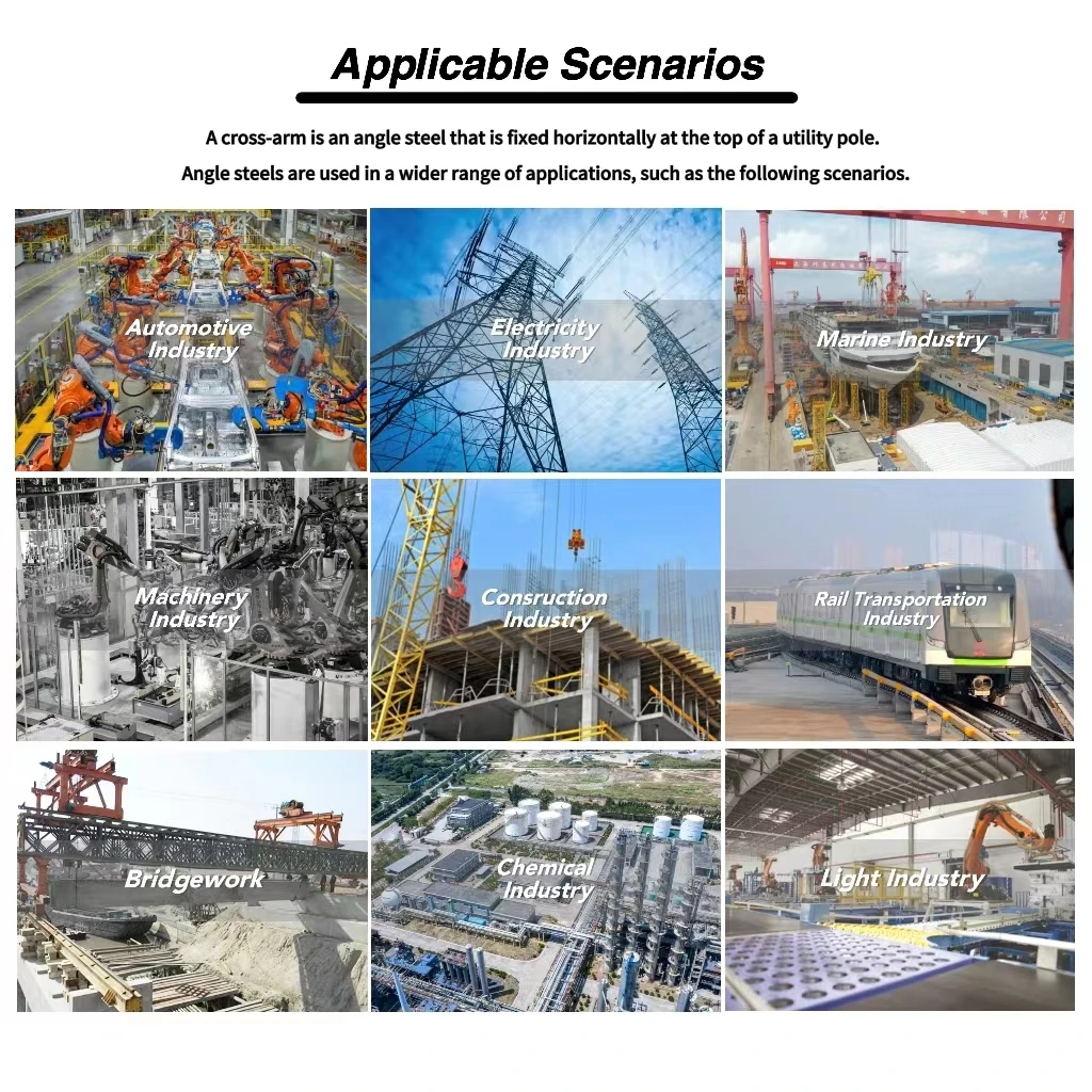 33KV 11KV Hot-Dipped Galvanized Tension Cross Arm 7M 8M Steel Angle