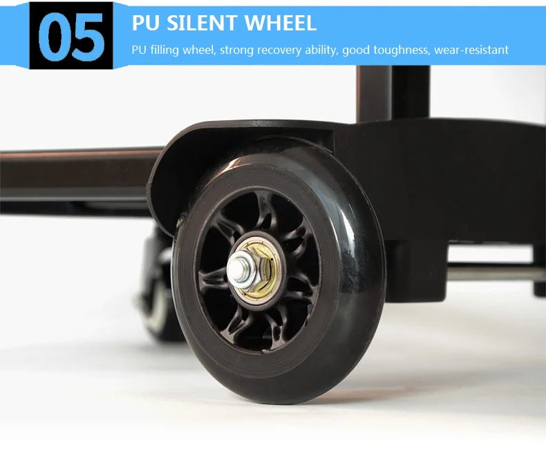 4 Wheels Mini Folding Cart Trolley Hand Truck Aluminum Alloy Dolly ...