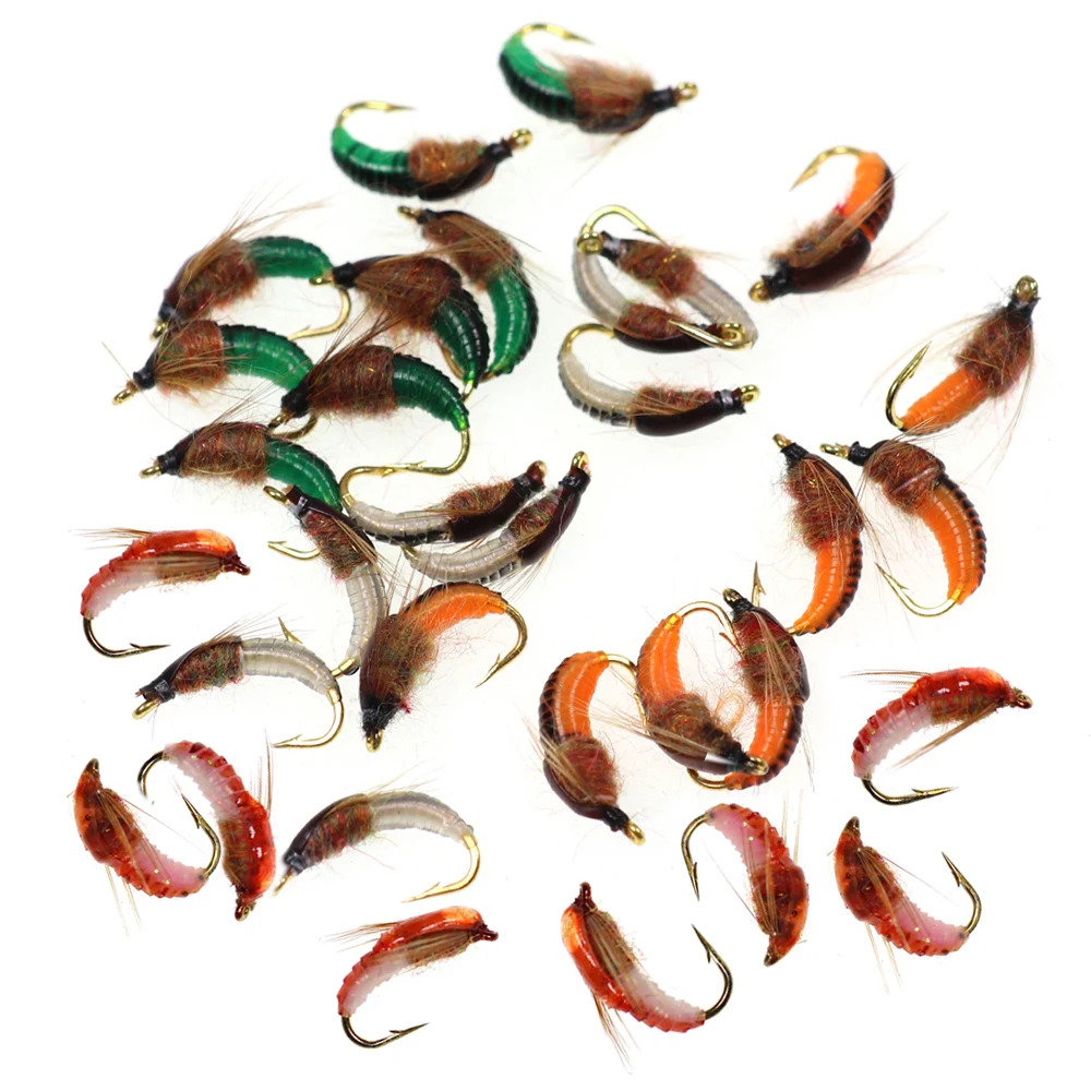 Realistic Nymph Scud Caddis Pupa Fly Fishing Flies Trout Fishing ...