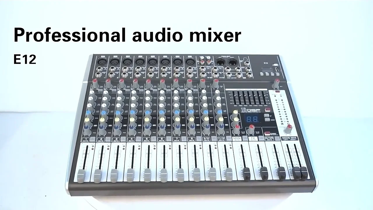 E12 Baiskill Dsp Echo Professional Mixer 12 Channels Support Usb ...