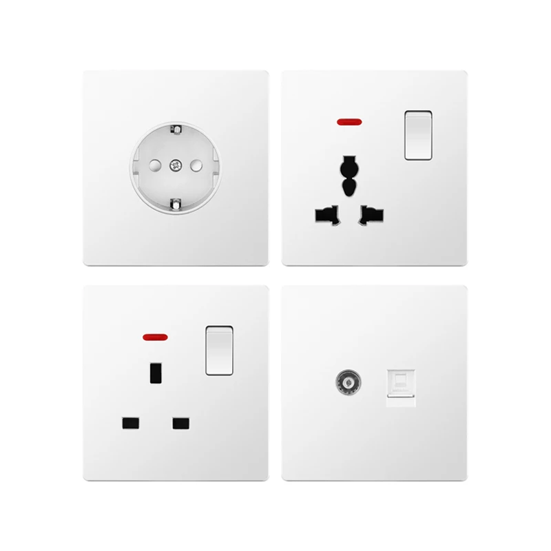 British Standard 13A 15A Wall Socket 3 Gang 2 Way Modern Light Wall ...