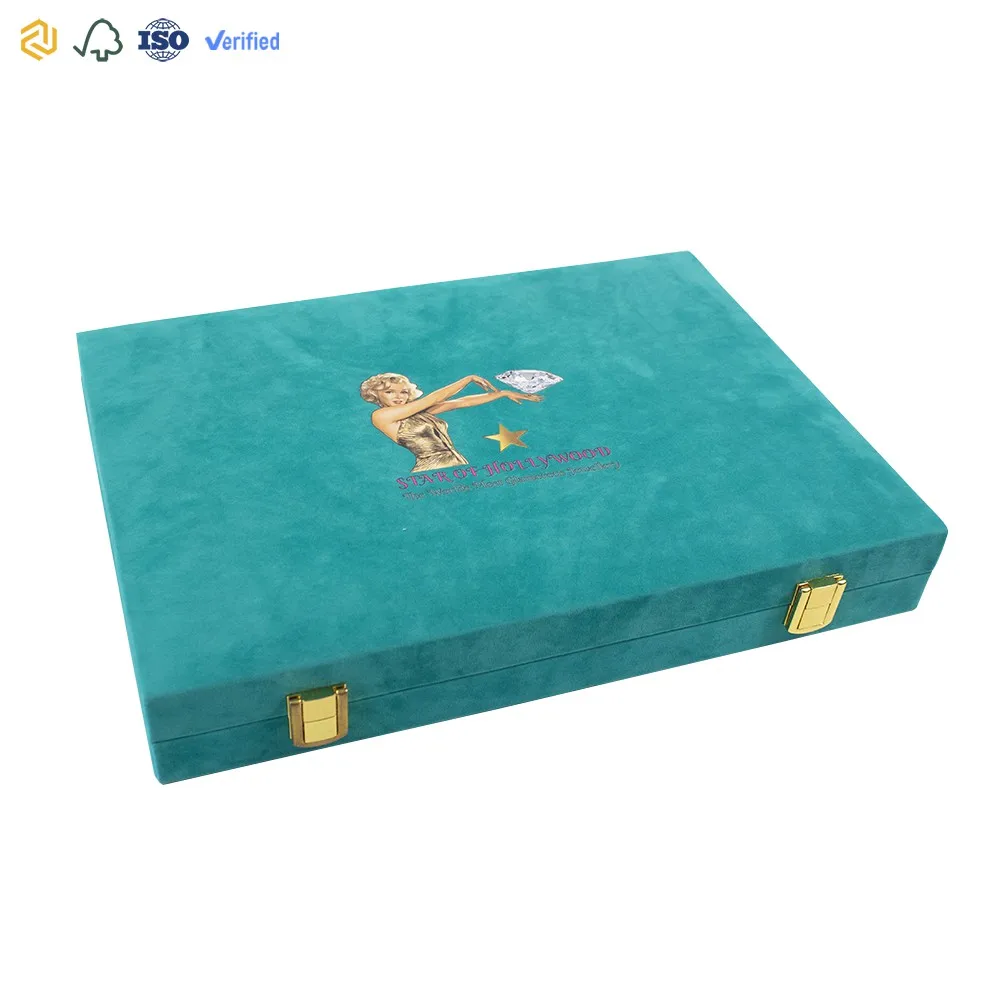 Large Luxury Velvet Jewelry Set Carry Gift Case Necklace Box Jewelry ...