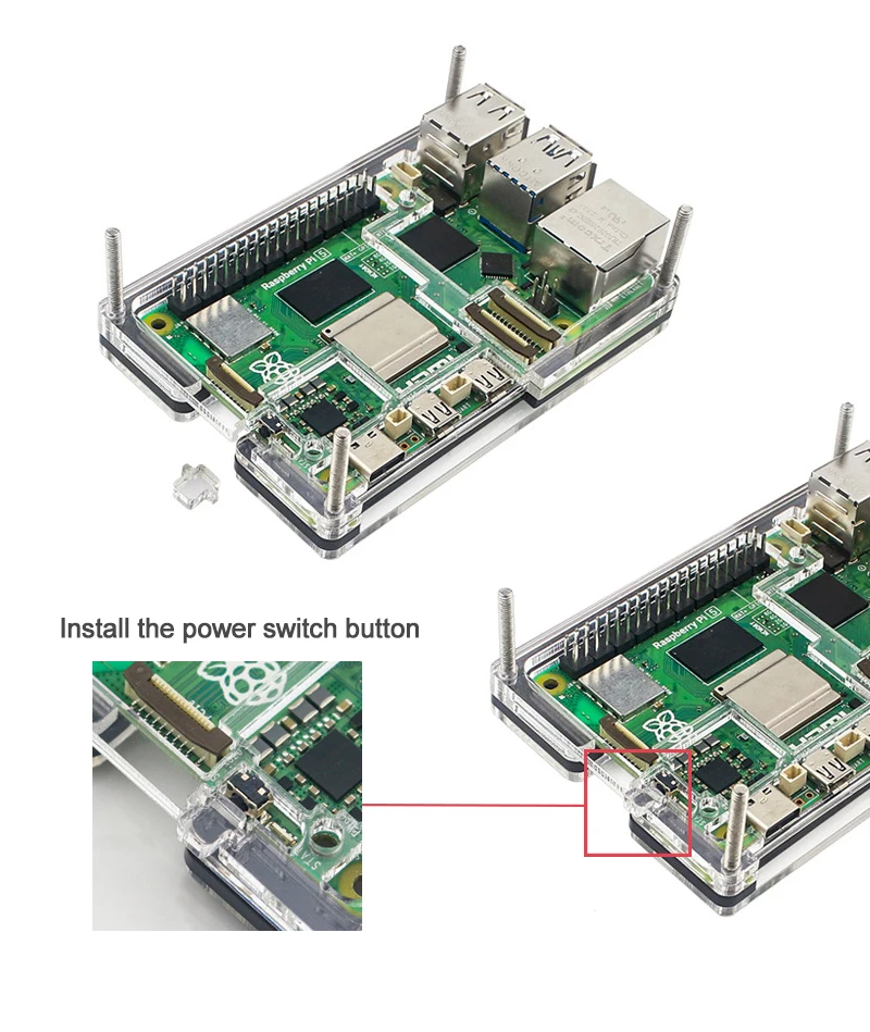 Raspberry Pi 5 Generation Protection Shell 9 Layer Acrylic Case Compatible With Active Cooler