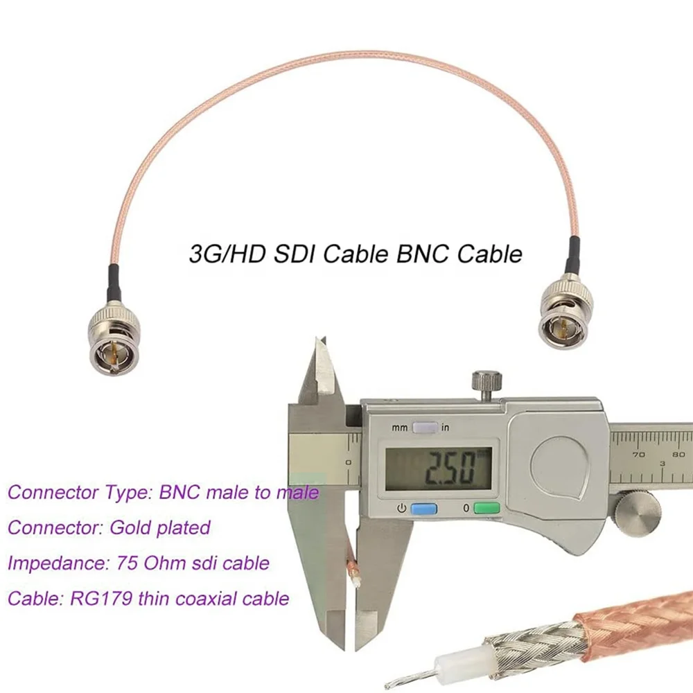 75ohm RG179 SDI 4K 8K Video BNC Cable - Flexible & Reliable