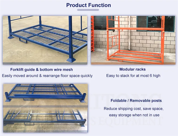 Warehouse Storage Folding Metal Powder Coating Rack-able Tire Pallets ...