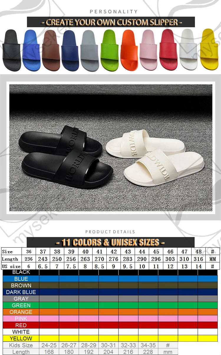 Importados Pantofole Da Casa Bangkok Custom Slip-ons Slide Sandal Kaymaz Designable Juvenil ...