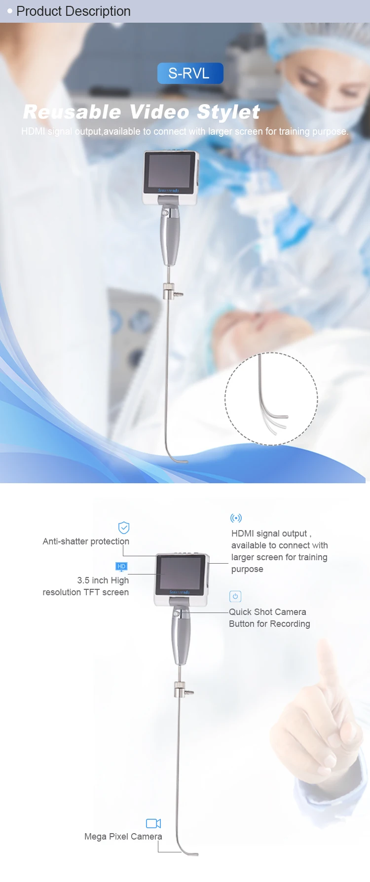 Dp3501+vsh01 Malleable Flexible Medical Reusavlb Medical Video ...