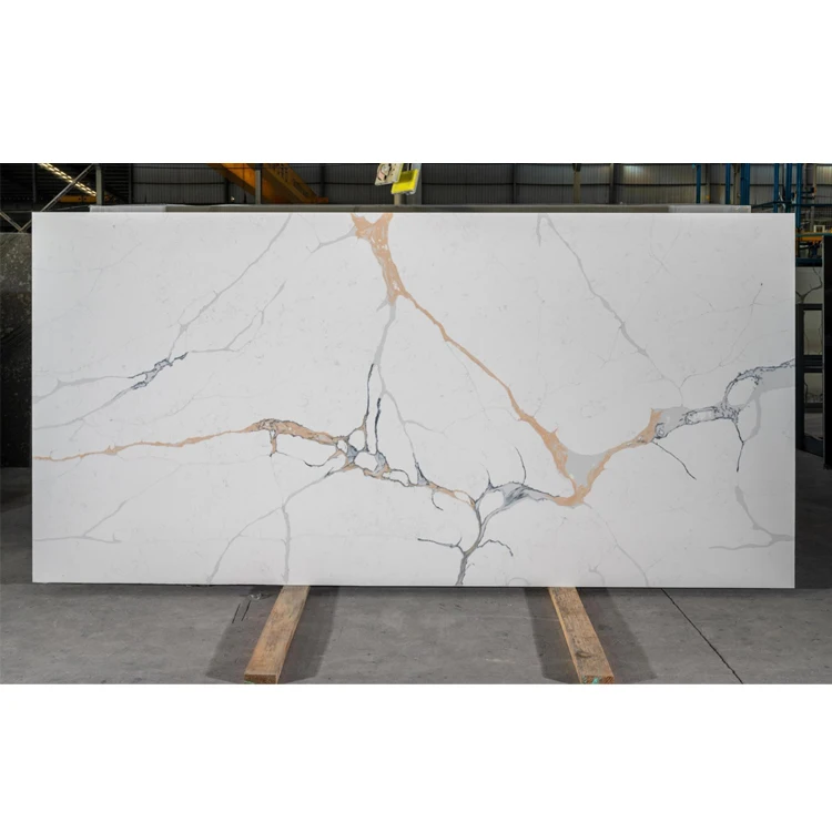 Luxury Quartz Calacata Slab China Quartzite Stone Polished White Quartz ...
