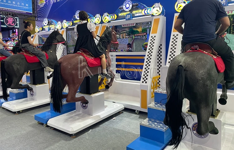 Amusement Park Carnival Electric Coin Operated Golden Sport Royal Horse ...