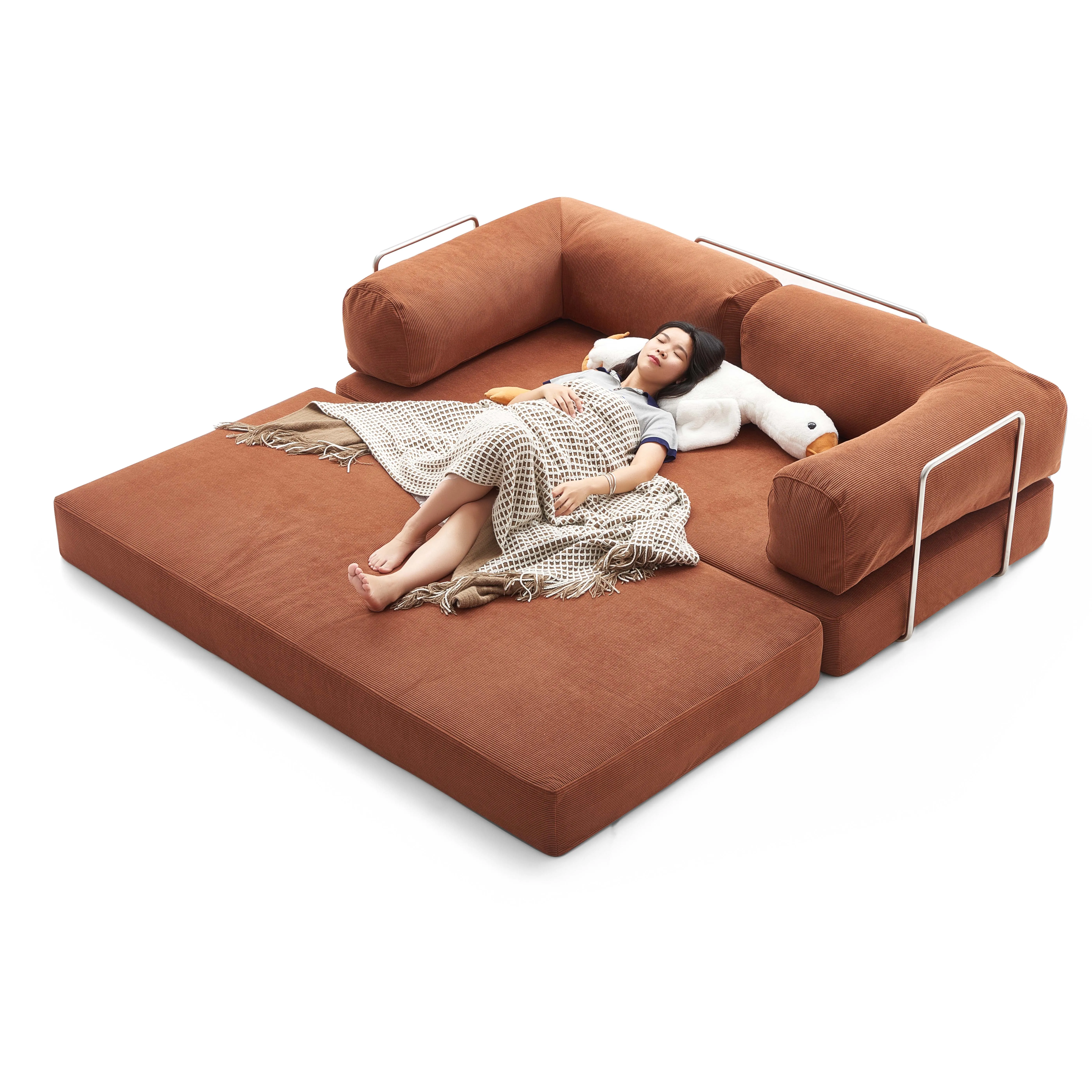 New arrival fabric foldable couch extended compressible vacuum foam ...