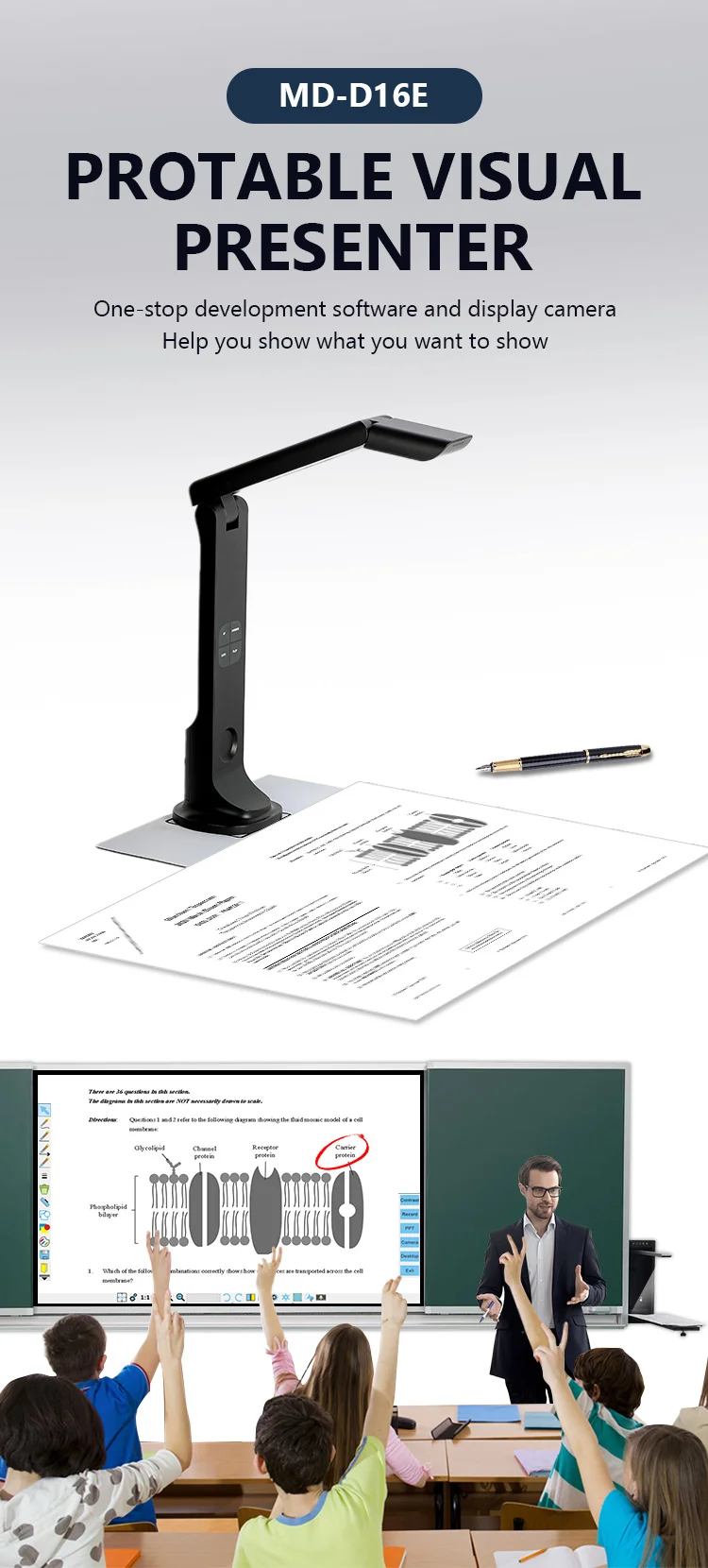 Document Camera Scanner A4 Folding Camera Scanner For Teachers Remote ...
