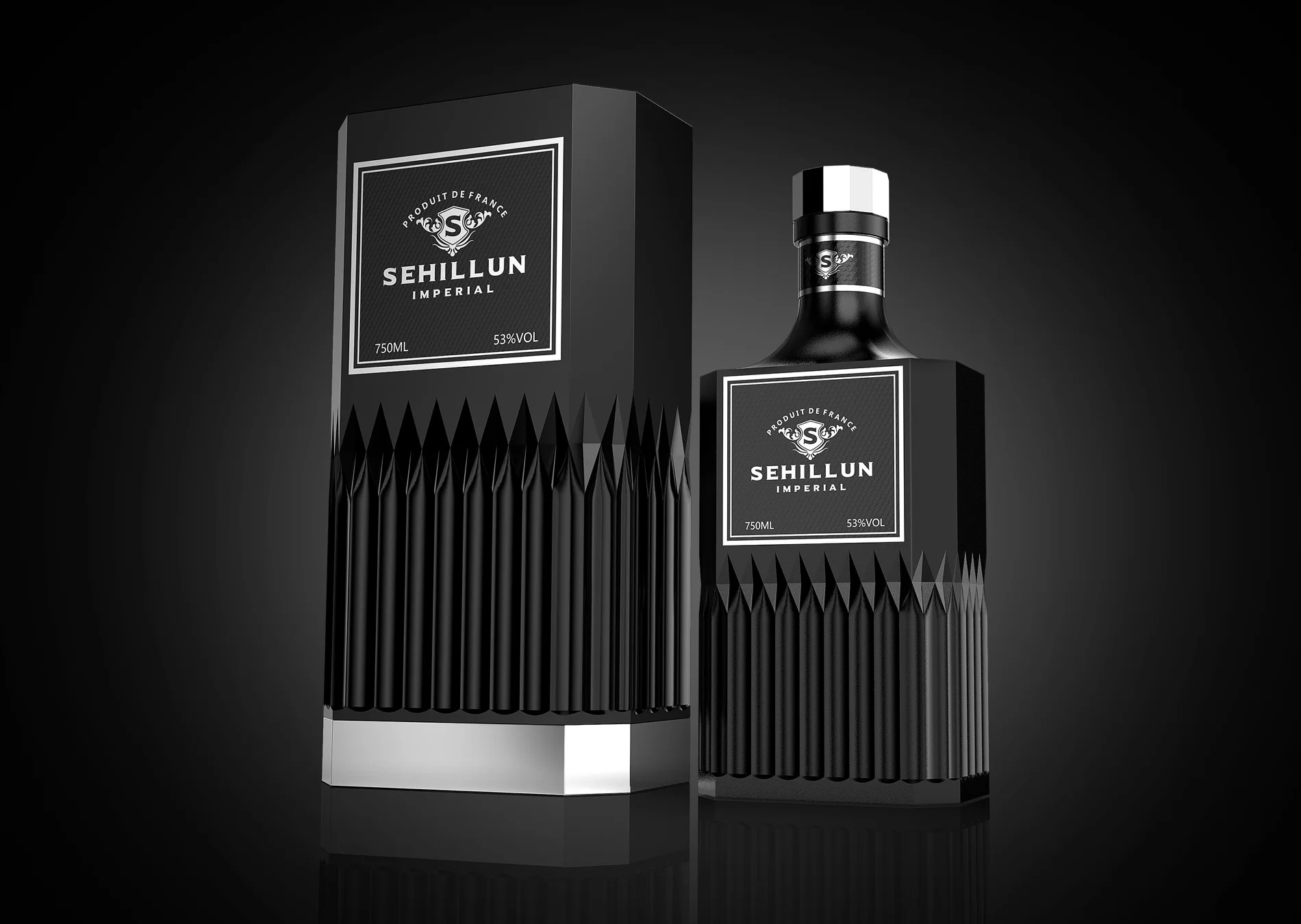 Matte Black Liquor Tequila Glass Bottle - Customizable