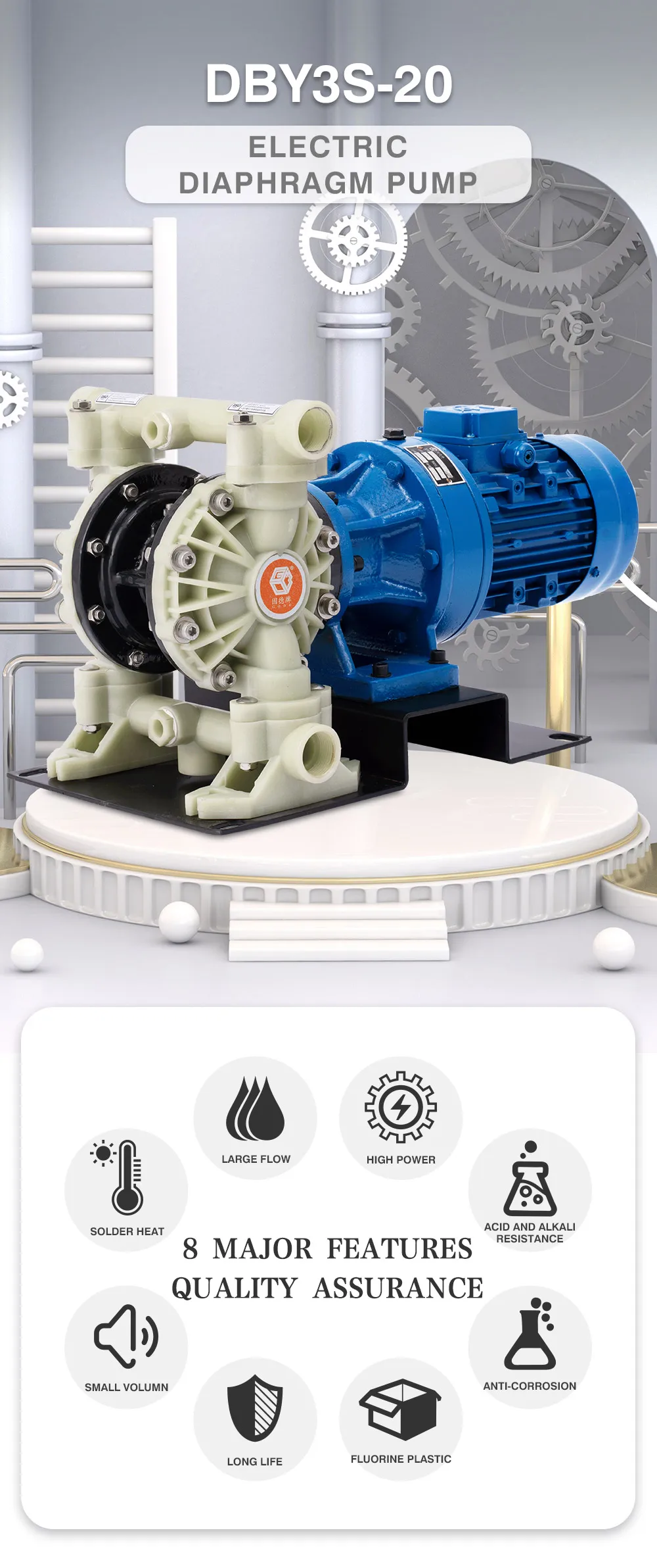 Godo Dby3s-20s Popular 380v Chemical Pumps Double Diaphragm Pumps For ...