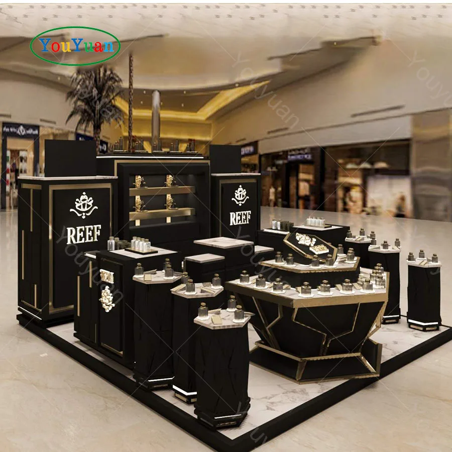 Luxury Arabic Dubai Reef Mall Kiosk Perfume Retail Store Metal Showcase ...
