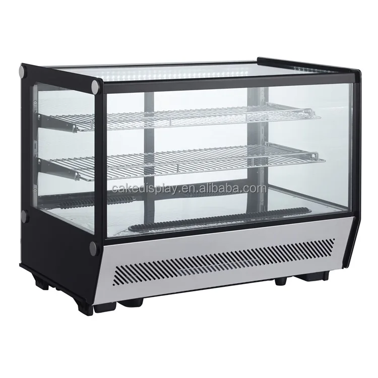 New Design Flat Glass Table Top Cake Chiller Display