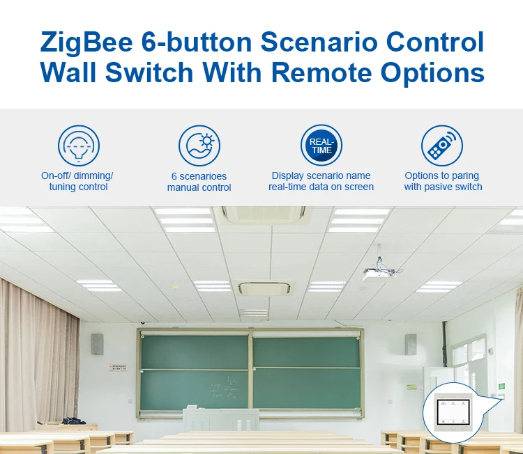 Touch Panel Zigbee Wireless Lighting Control System LED Dimmer Switch