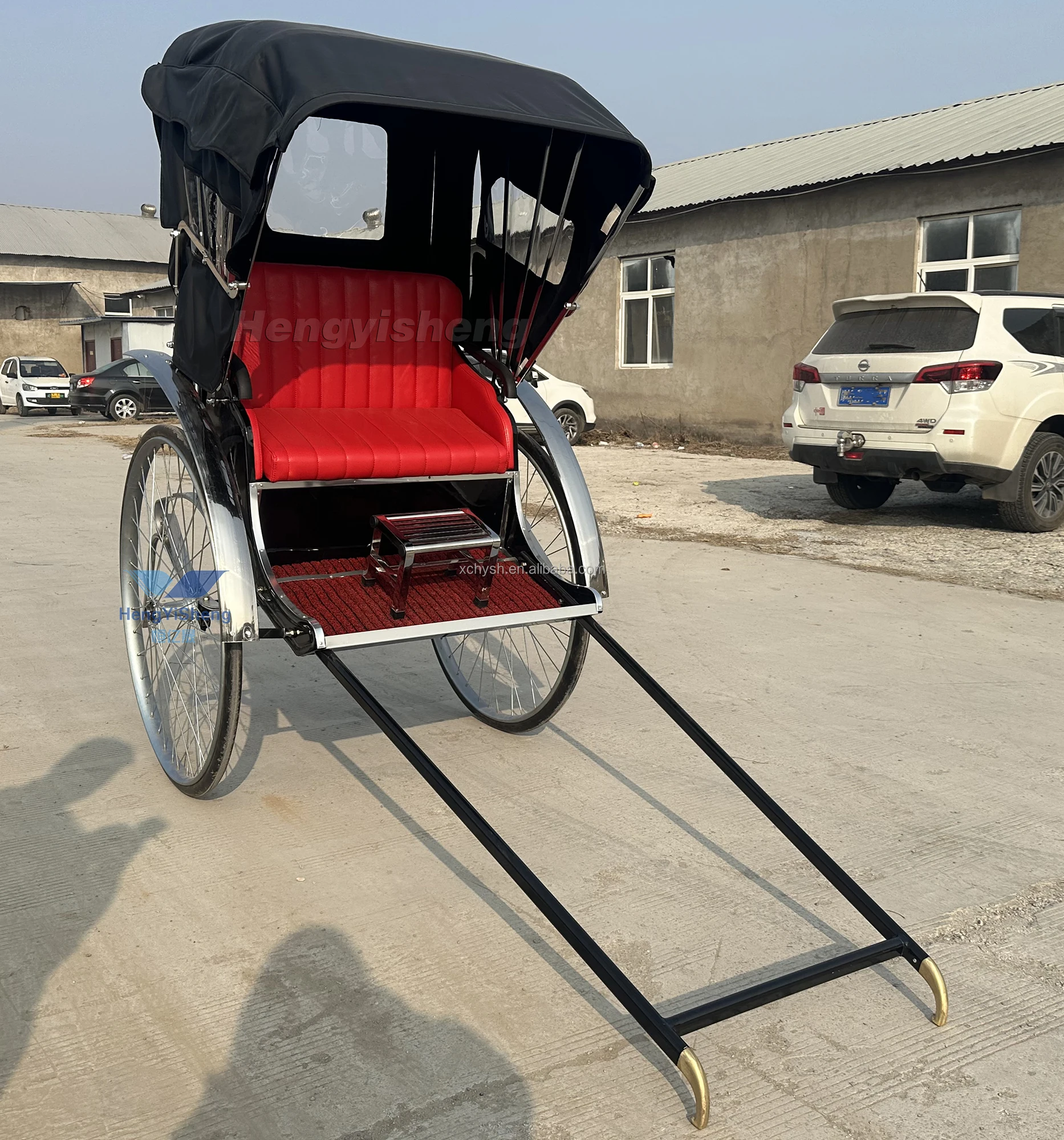 Black Rickshaw Sightseeing Travel Rickshaw Horse Drawn Carriage