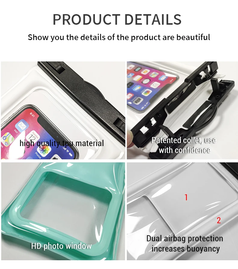 Factory Custom TPU Mobile Phone Case - IPX8 Waterproof Pouch