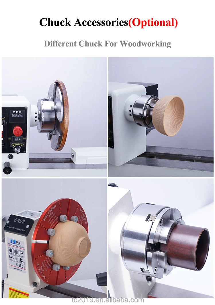 900W Digital Display Woodworking Lathe - Easy to Operate