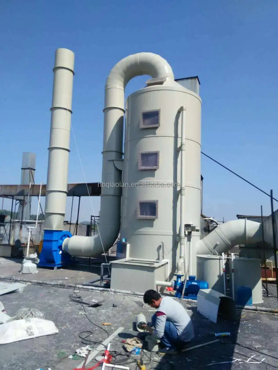 Gas Purification Spray Scrubber Tower Waste Wet Scrubber Dust Collector ...