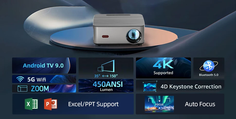 Rigal P1e 4k Display Projector With Optional Auto Focus,Cell Phone With ...