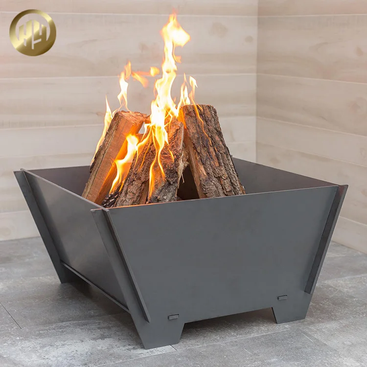 Assemblemetal Pyramid Corten Steel Outdoor Wood Burning Stove Fire Pit ...