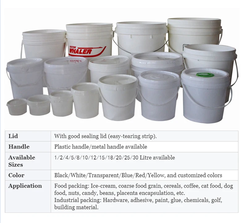 Clear Plastic Bucket Ice Cream Yogurt Milk Tea Storage Empty 1L ...