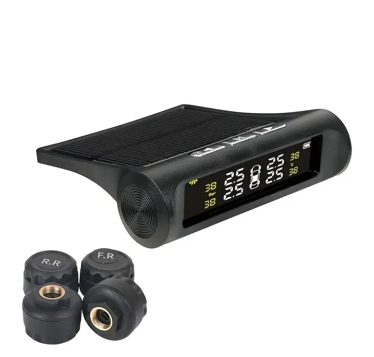 Car Tpms Tire Pressure Monitoring System Solar Charging Hd Digital Lcd ...