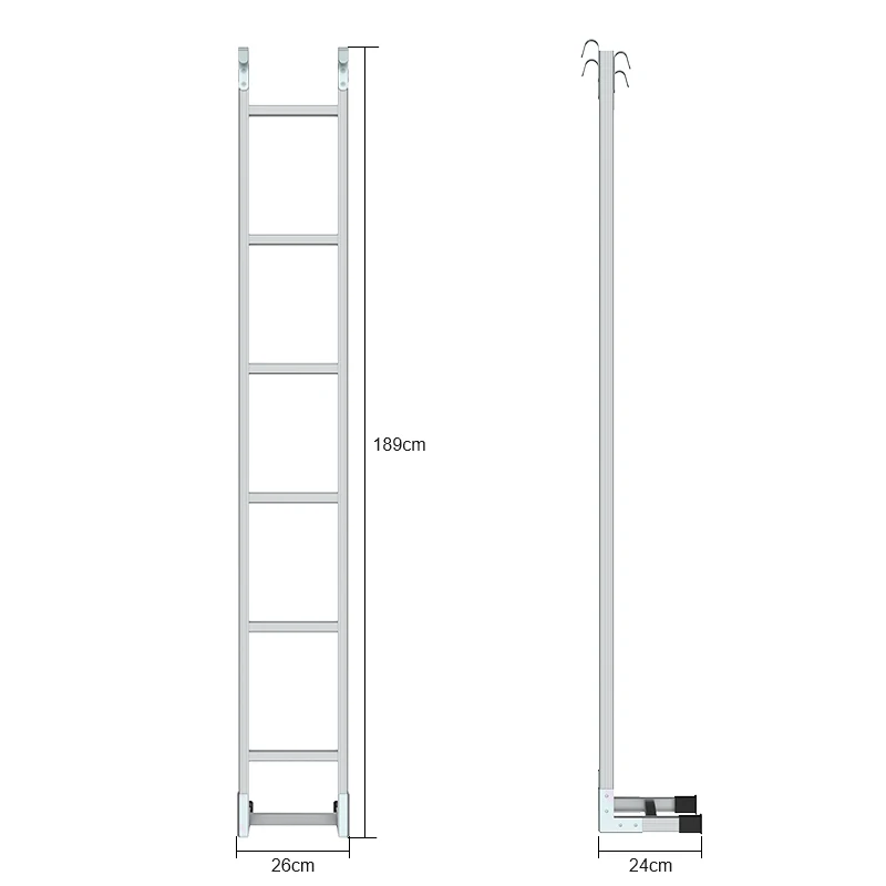 Aluminum "l" Shaped One-sided Straight Ladder For Hanging On Pipes ...