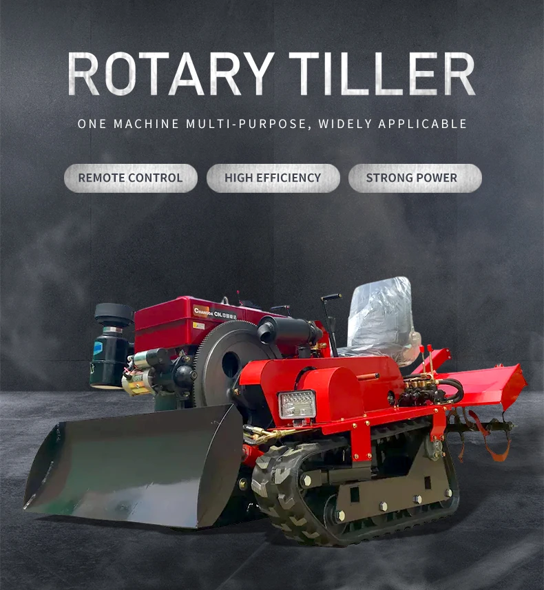 Agricultural Farming Cultivator 35hp Diesel Remote Control Crawler ...