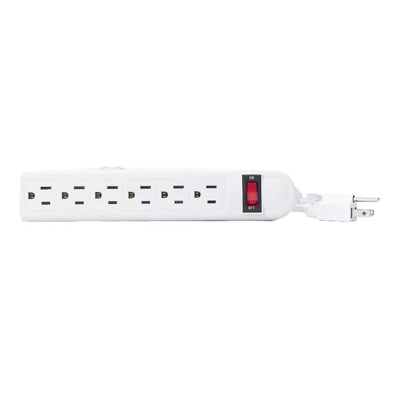 6-socket Power Strip with Switch - 15A Rated Current