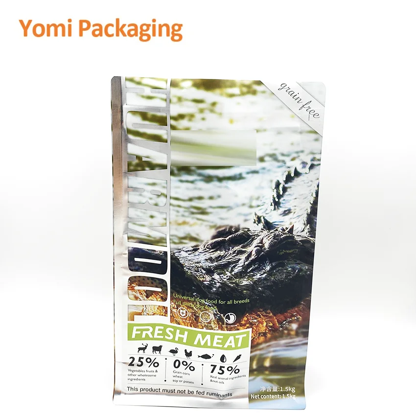 Customized Color Custom Printed Quad Seal Gusset Cat Dog Pet Food ...