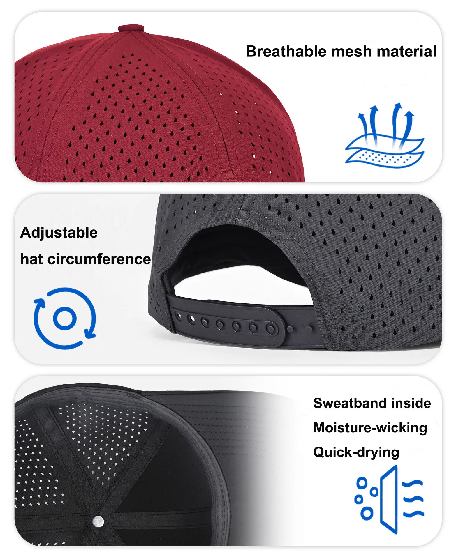 Golf Customizable Unisex 5-Panel Waterproof Baseball Cap | Embroidered ...