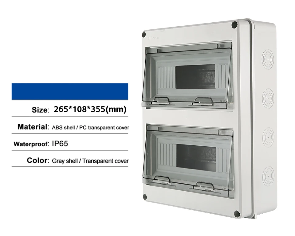 Ht Series 12-way Switch Panel Outdoor Waterproof Ip65 Distribution Box Plastic Electrical And ...