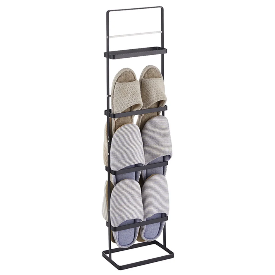 Metal Vertical Narrow Shoe Rack Space Saving Slipper Shelf Storage ...