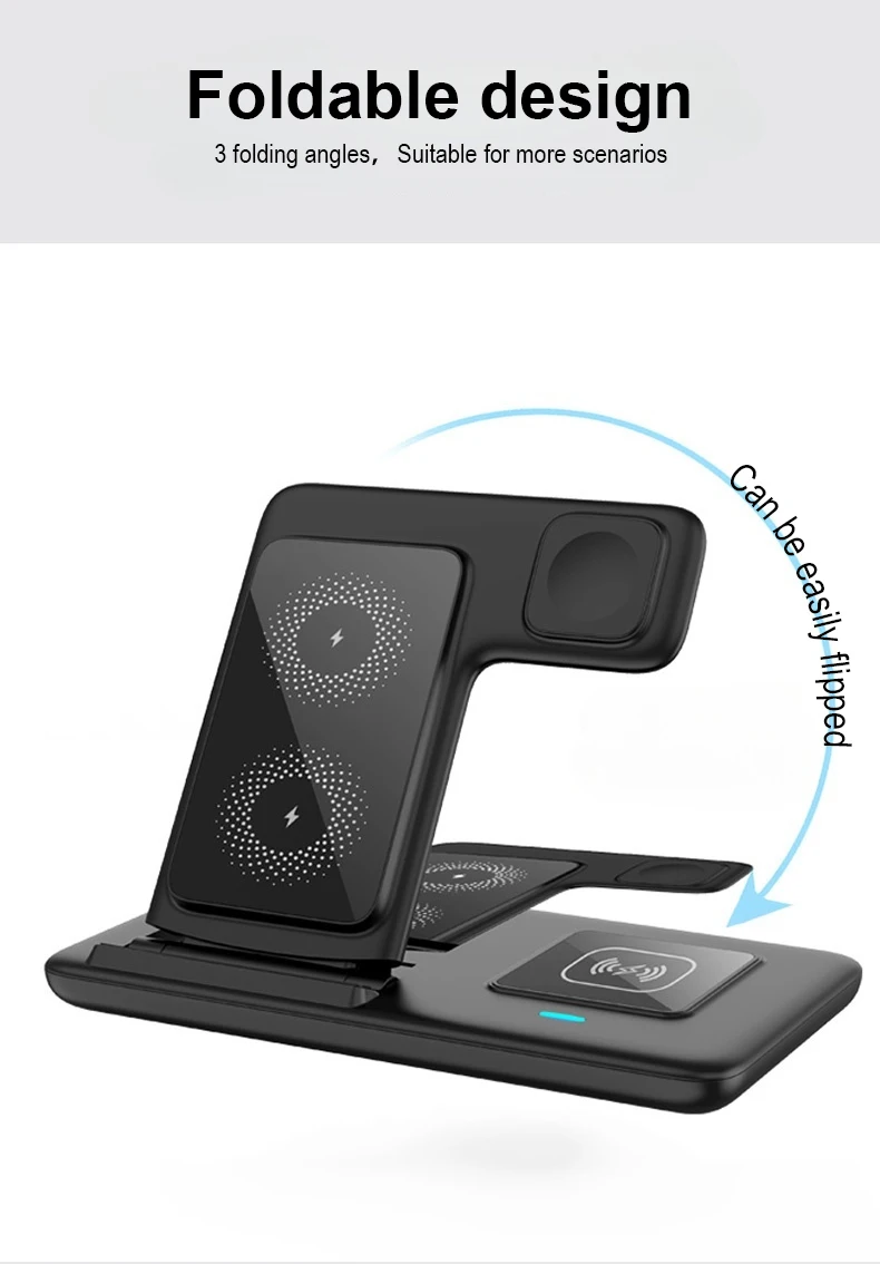 3 in 1 Foldable Wireless Charger - Fast Charging & Multi-function